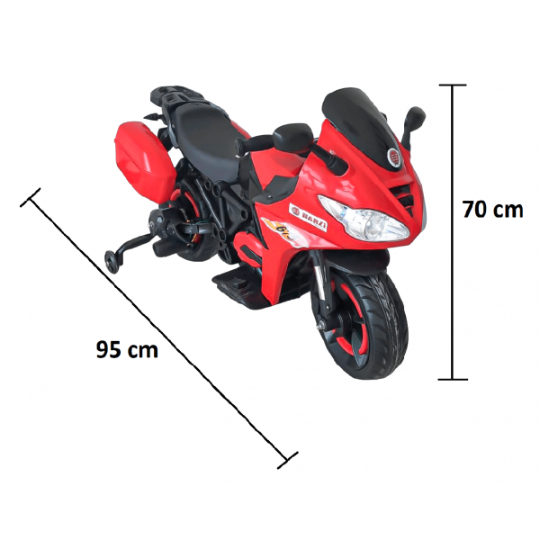 Moto Elétrica Infantil BZ R1 12V Vermelha com Rodinhas de Apoio, Música ...